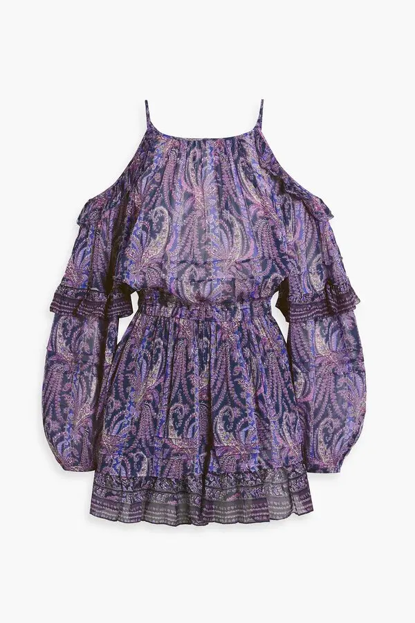 Isabel Marant Gabinia Paisley-print Mini Dress - Purple