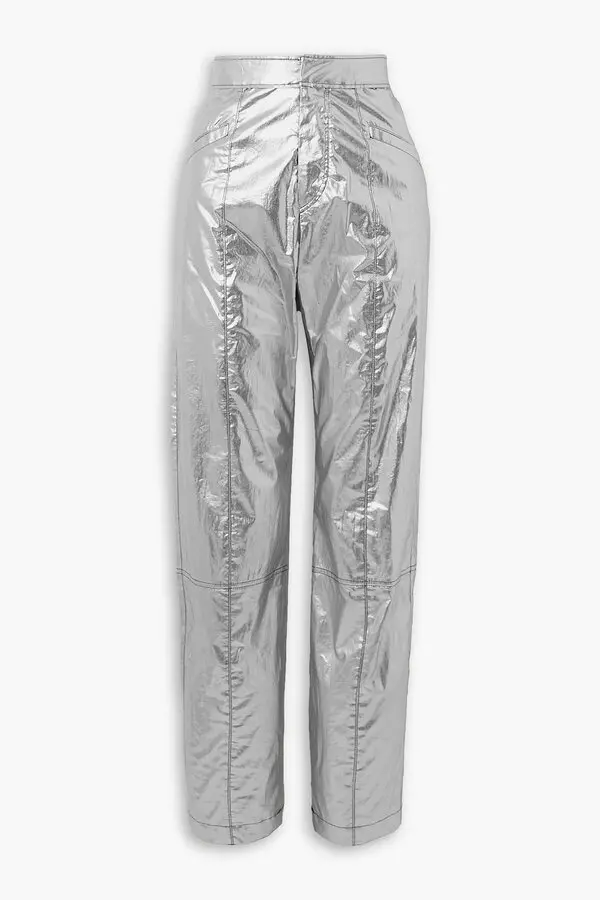 Isabel Marant Anea Paneled Metallic Pants - Silver