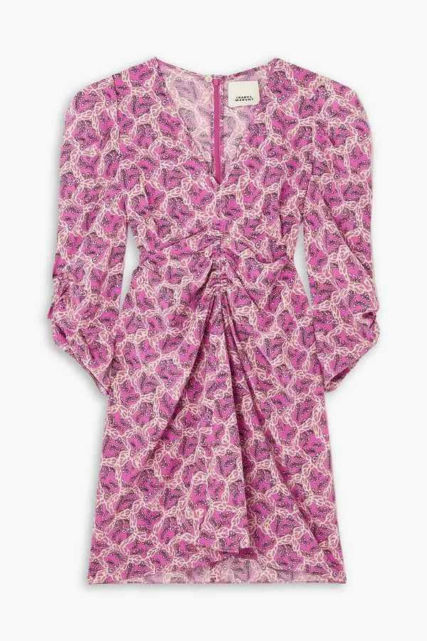 Isabel Marant Aliniza Printed Mini Dress - Pink