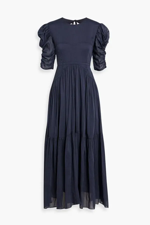 Isabel Marant Bealisa Open-back Ruched Midi Dress - Midnight Blue