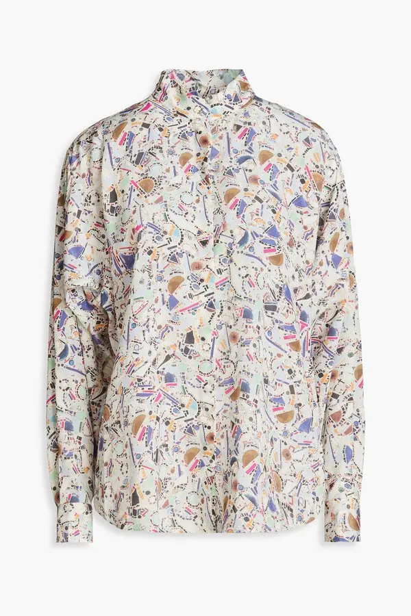 Isabel Marant Cade Printed Silk-blend Top