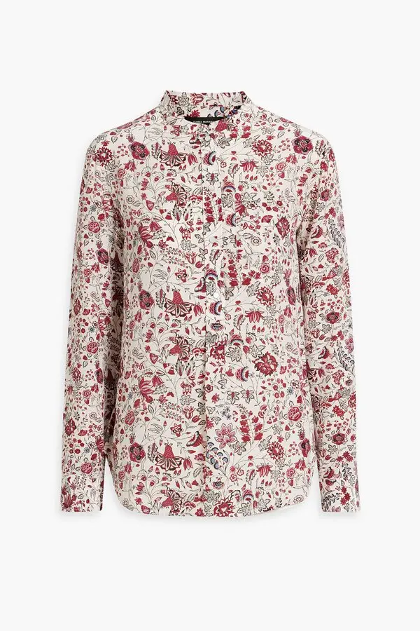 Isabel Marant Gemma Floral-print Silk Crepe De Chine Blouse - Red