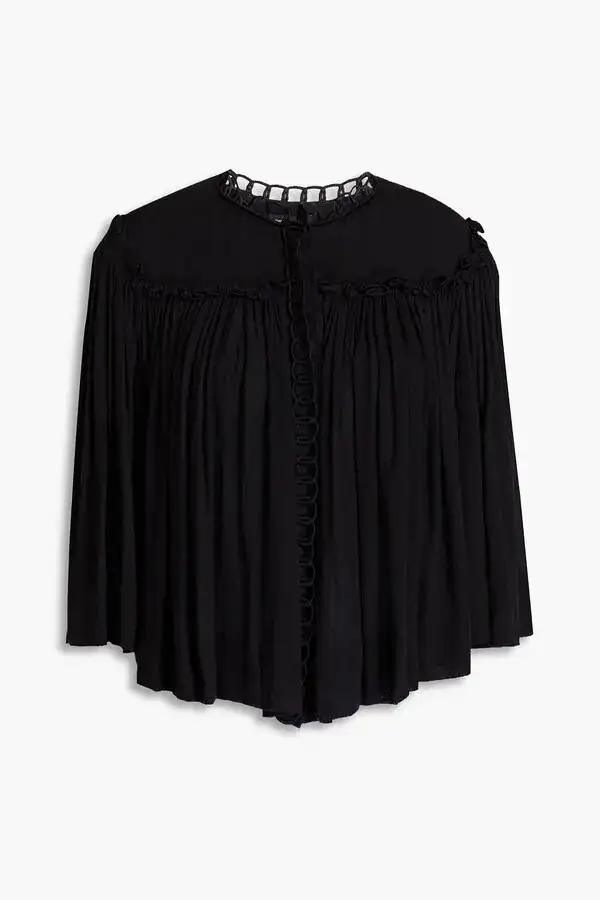 Isabel Marant Dahlia Ruffled Gauze Shirt In Black - 85% Off 