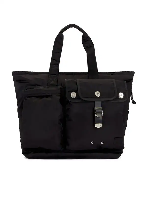 Sacai Porter Yoshida Pocket Tote In Black - 20% Off | Editorialist