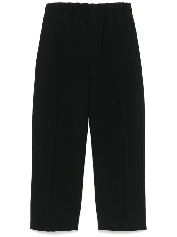 JIL SANDER Textured Wool Trousers - Black