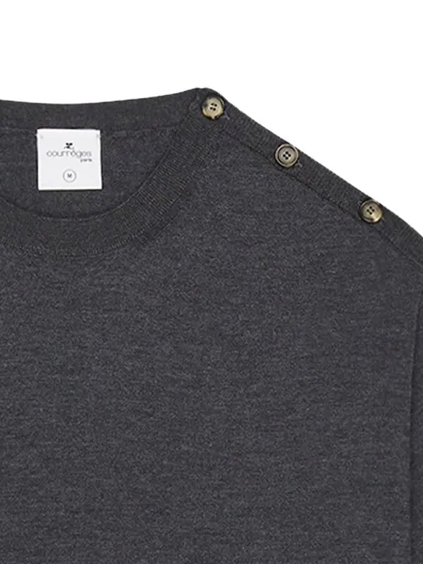 COURREGES Shoulder-snaps Sweater - Grey