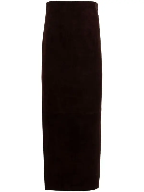 Khaite Loxley Midi Skirt - Brown