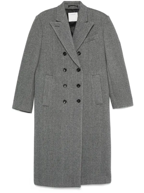 Sportmax Herringbone Virgin Wool Coat