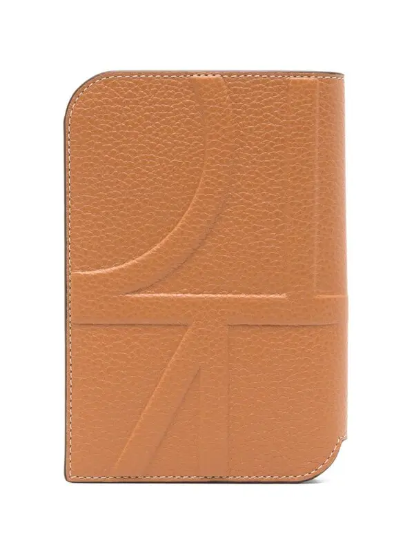 TOTÊME Embossed-monogram Passport Holder - Brown