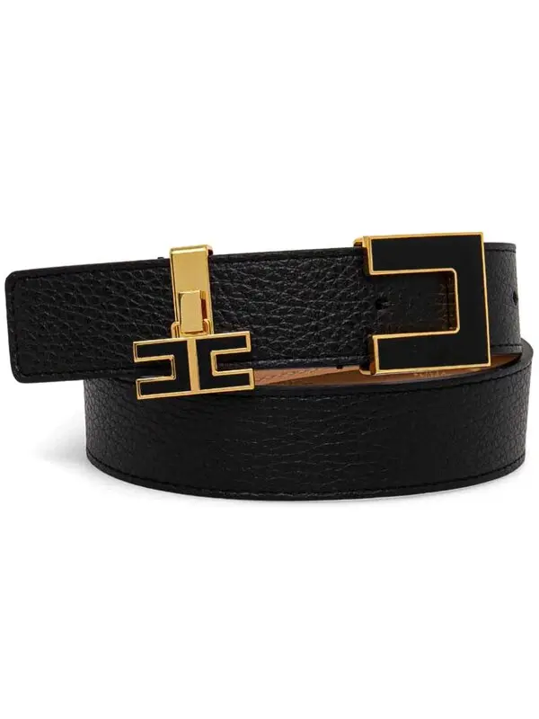 ELISABETTA FRANCHI Logo Buckle Leather Belt Women BLACK Belts Elisabetta Franchi Buckle Leather Belt | Black | FARFETCH main image 2
