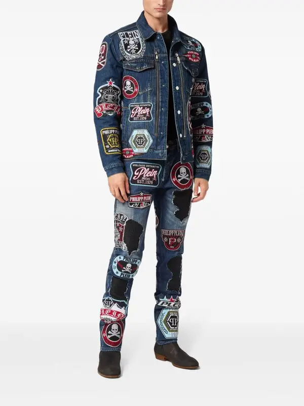 Philipp Plein Patchwork Denim Jacket