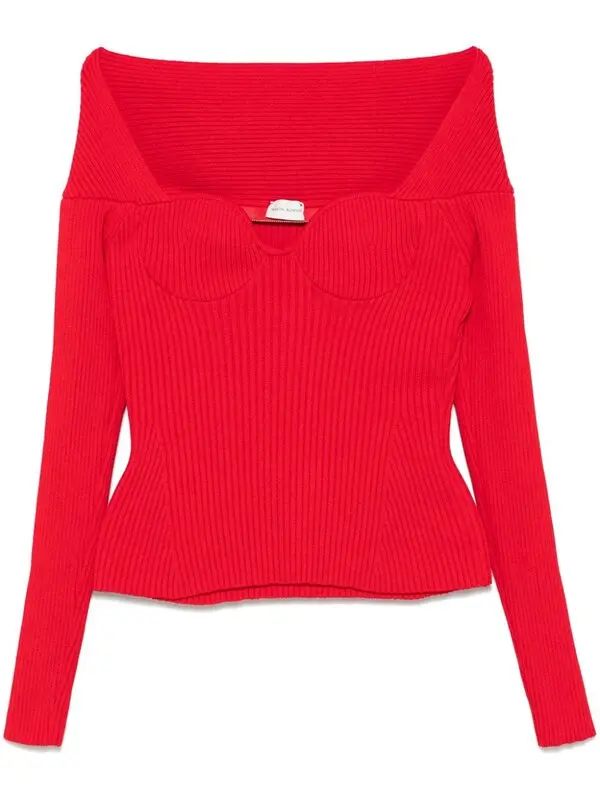 Magda Butrym Ribbed-knit Bustier Top