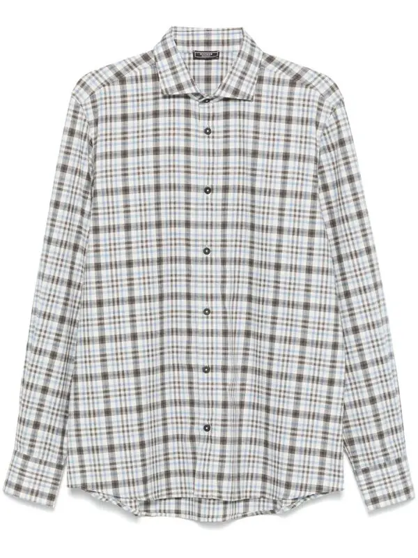Peserico Checked Shirt - Blue