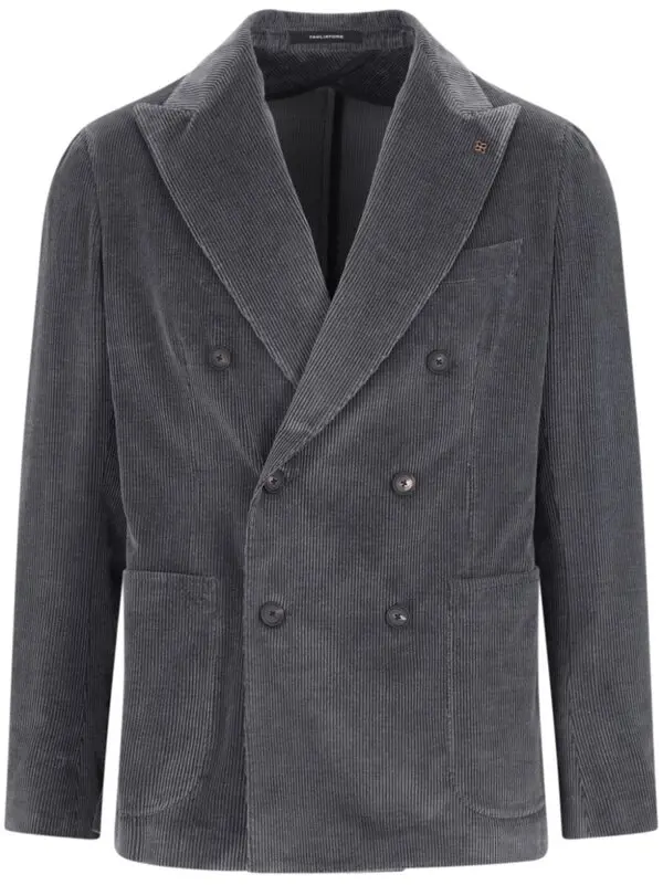 Tagliatore Brooch-embellished Corduroy Blazer