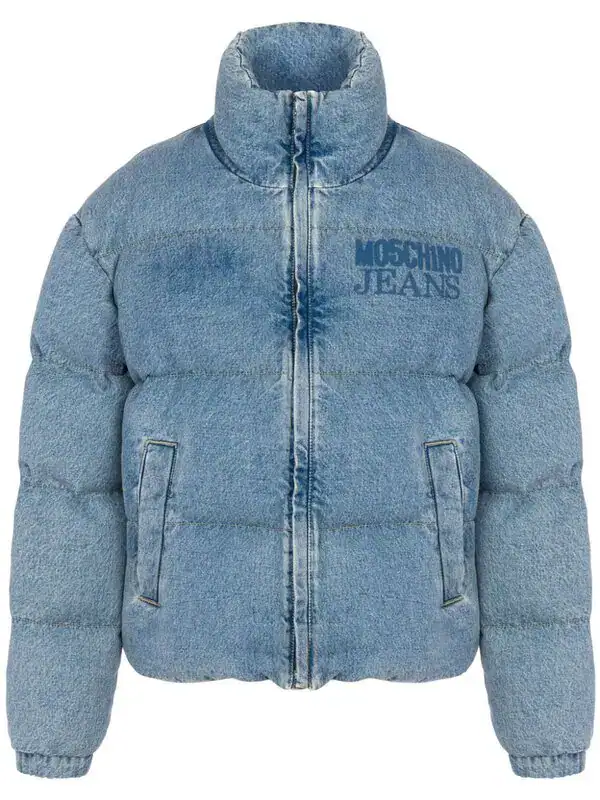 Moschino Jeans Cotton Puffer Jacket In Blue 14% Off Editorialist