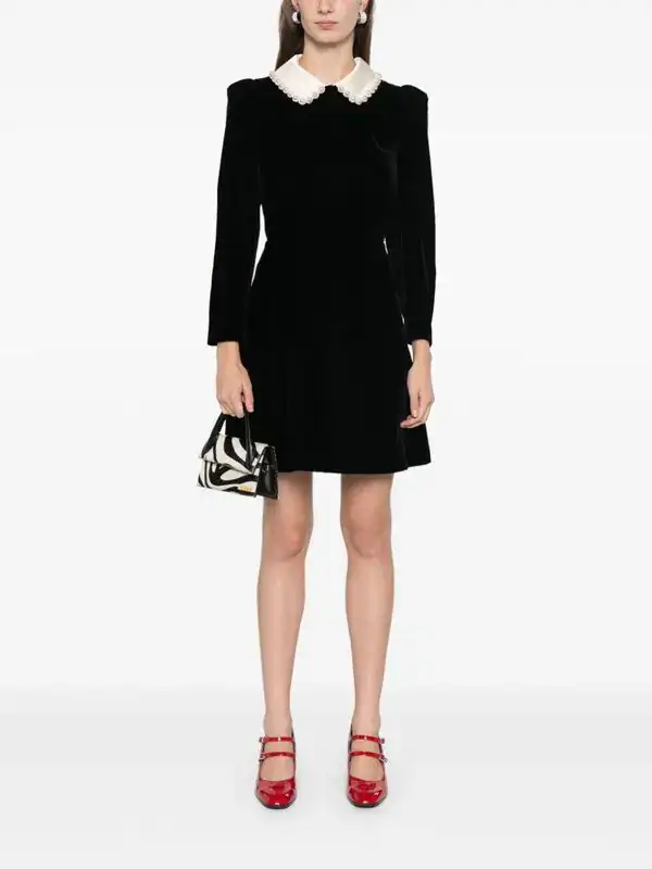 sandro green velvet dress Lena Green Velvet Metallic Mini Dress S