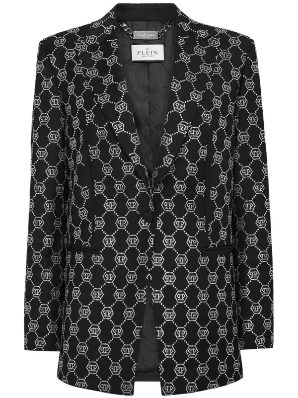 Philipp Plein Monogram-embellished Wool Blazer