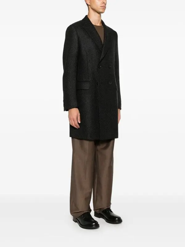 Zegna Mini-check Wool-blend Coat