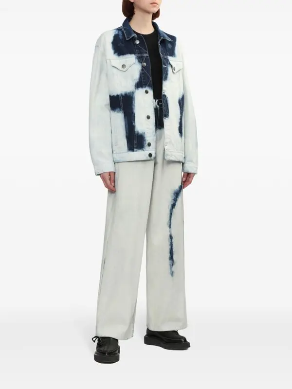 CHARLES JEFFREY LOVERBOY Bleached Wide-leg Jeans - White