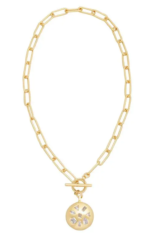 ST. MORAN Mixed Cubic Zirconia Pendant Toggle Necklace