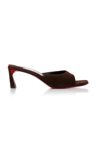 CHRISTIAN LOUBOUTIN Condora 55mm Suede Mules - Brown