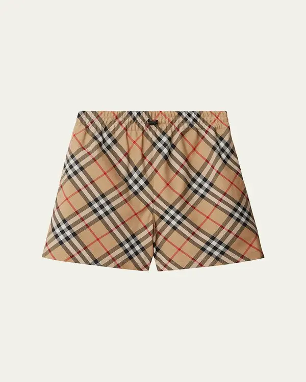 Burberry Check Drawstring Shorts - Sand Ip Check
