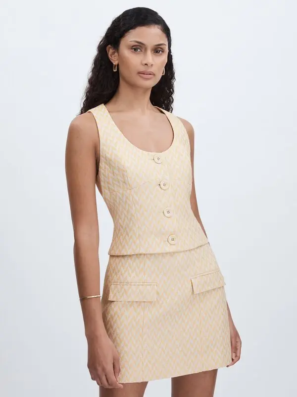 Anna Quan Chevron-weave Sleeveless Top