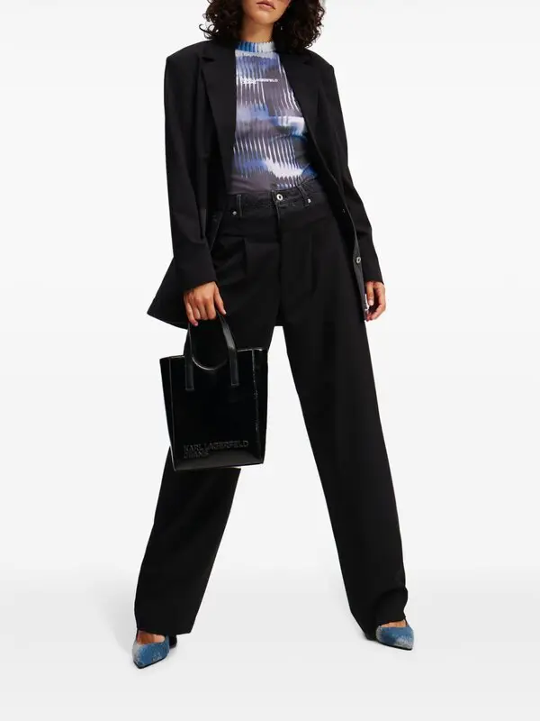 Karl Lagerfeld Glitch-print Mesh Top