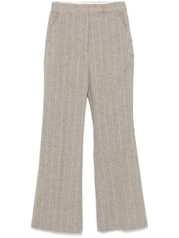Mark Kenly Domino Tan Split-ankle Palazzo Trousers