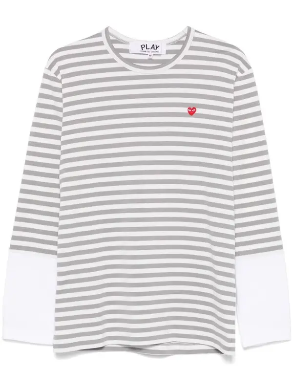Play Comme Des Garcon Mini Heart-patch T-shirt - Grey