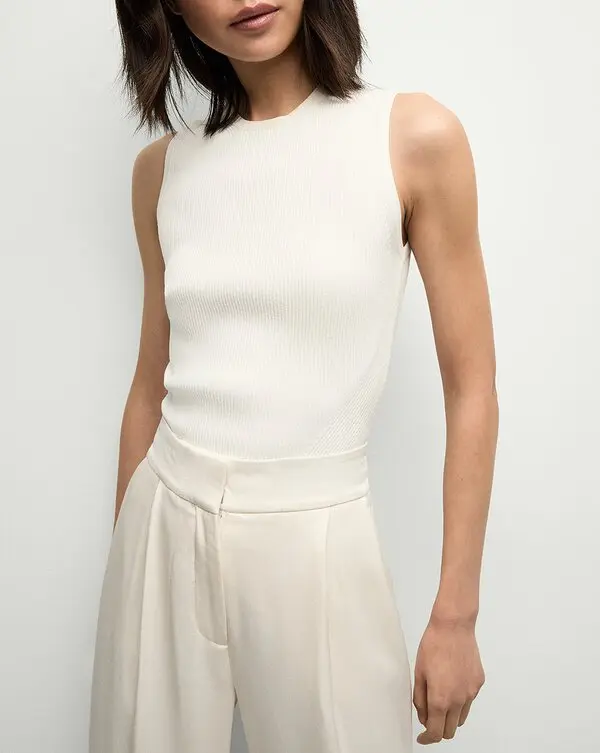 Veronica Beard Sid Crew-neck Tank - Off-white