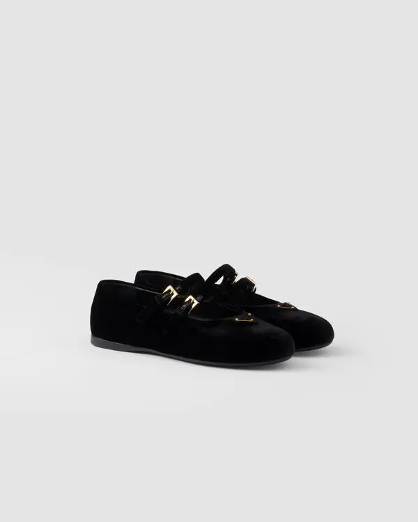 Prada Velvet Ballerinas