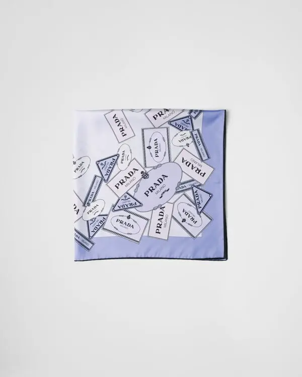 Prada Printed Silk Twill Scarf 90x90 - Wisteria