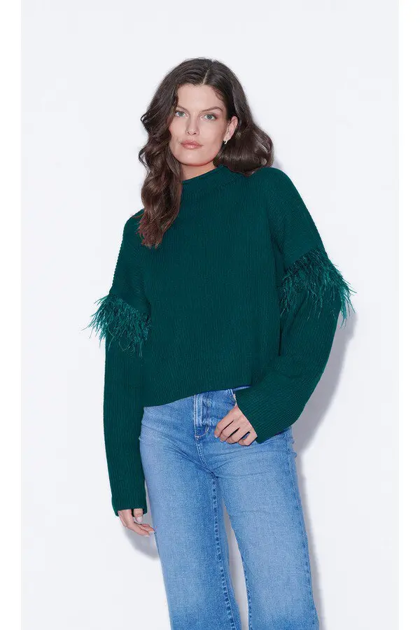 Saylor Tora Feather Sweater - Denim
