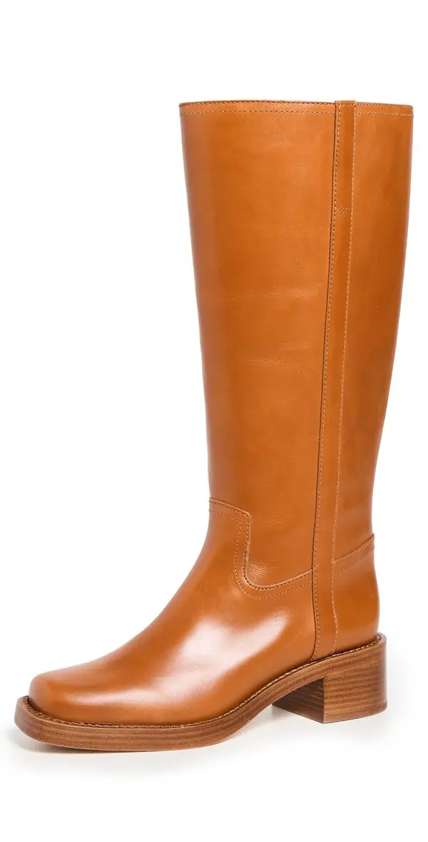 REFORMATION Frances Knee Boots - Whiskey Leather