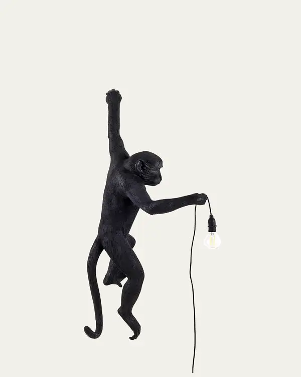SELETTI Monkey Left Hand Outdoor Hanging Wall Lamp - Black