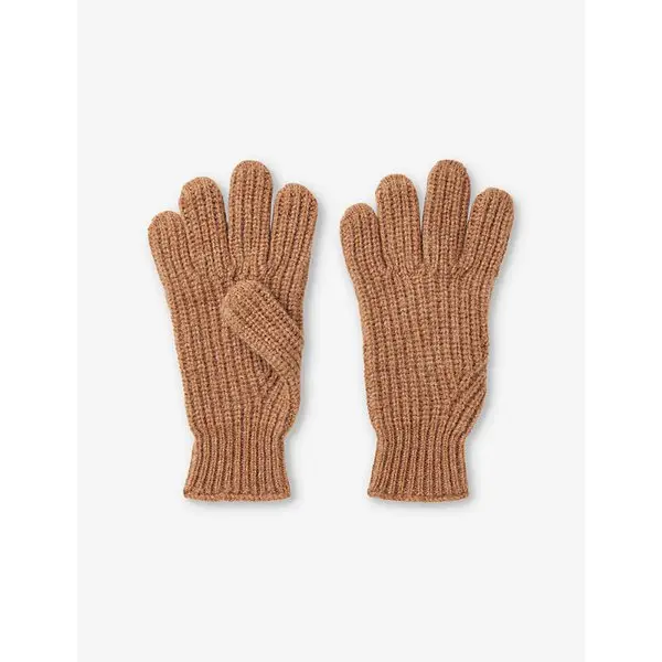 Whistles Knitted Wool Gloves - Tan