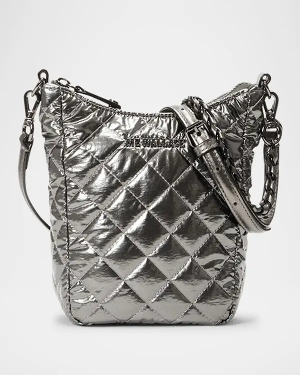Mz Wallace Crosby Go Quilted Crossbody Bag - Pewter