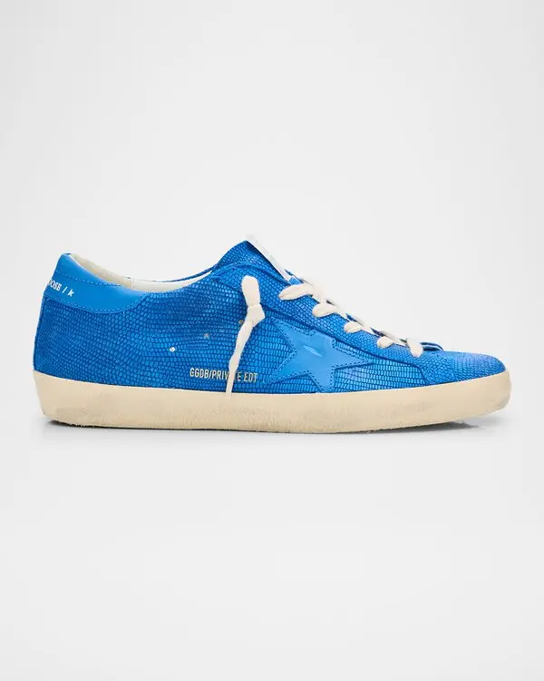 Golden Goose Super-star Lizard Embossed Leather Low-top Sneakers