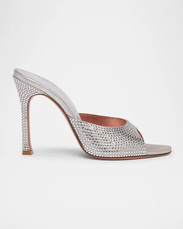 Amina Muaddi Alexa Crystal Stiletto Mule Sandals