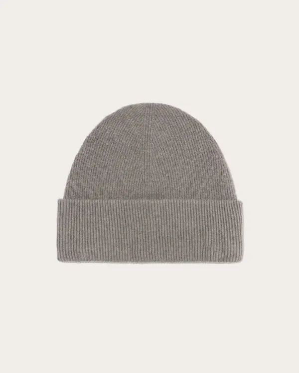 Everlane Ribbed Wool And Hemp Beanie - Taupe Melange