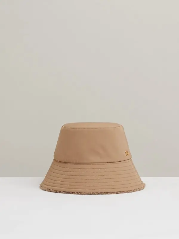 REISS Bella Reversible Bucket Hat - Taupe