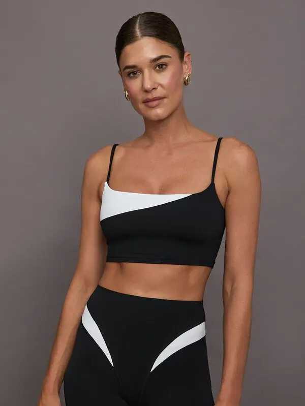 Carbon38 Spliced Colorblock Bra In Melt - Black/white