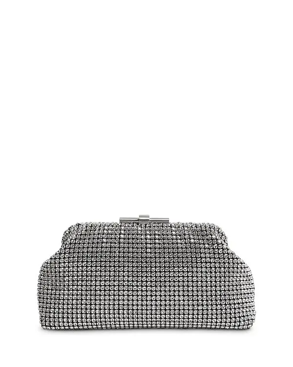 REISS Adaline Crystal Clutch - Silver