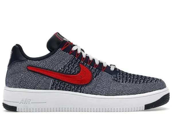 Nike Force 1 Ultra Flyknit Low Patriots Robert Kraft - Wolf Grey/college Navy Blue/white
