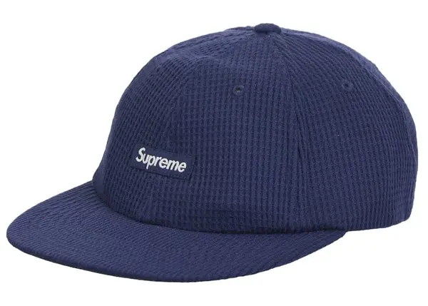 Supreme Polartec Waffle Small Box 6 Panel Cap - Navy Blue