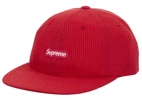 Supreme Polartec Waffle Small Box 6 Panel Cap - Red