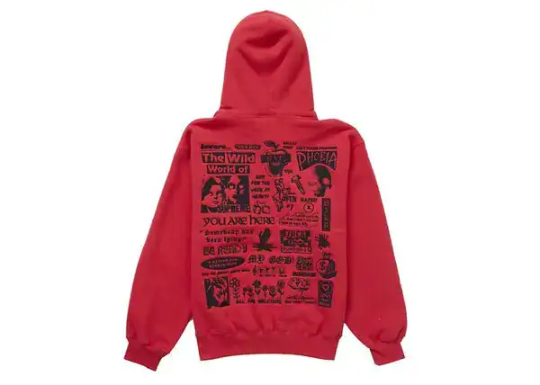 Supreme Embroidered Hooded Sweatshirt - Burnt Red | Editorialist