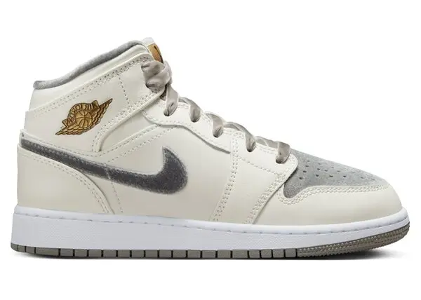 JORDAN 1 Mid Se Sneakers - Sail/metallic Gold/flat Pewter