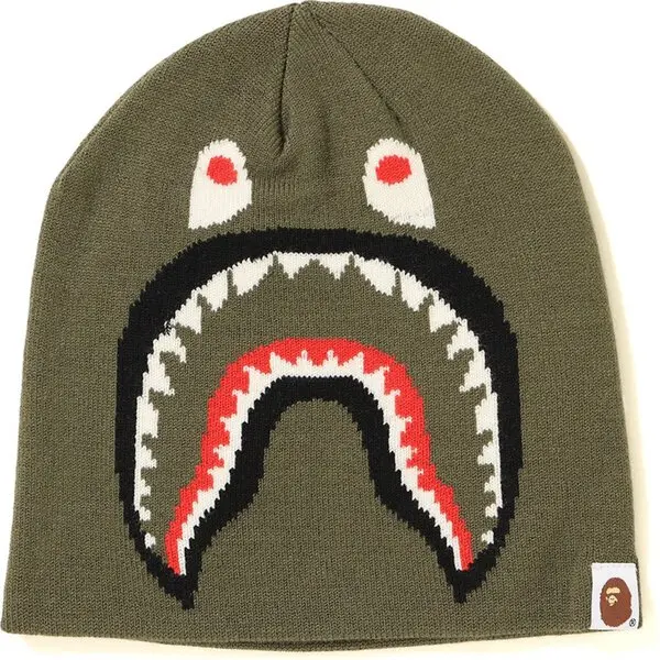 BAPE Shark Knit Cap - Olivedrab Green